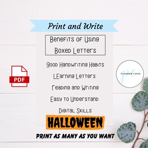 Halloween Printable Handwriting Worksheets, Alphabet Boxed Letters ...