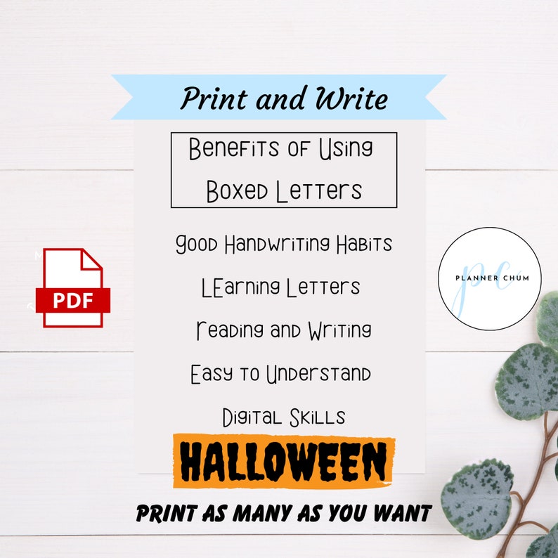 Halloween Printable Handwriting Worksheets Alphabet Boxed - Etsy