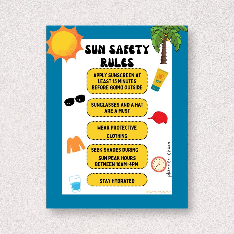 Summer Rules for Kids, Sun Safety Rules Poster, Popular Printables ...
