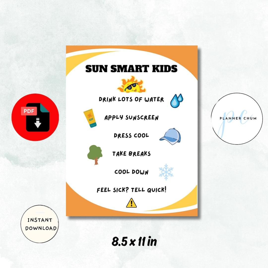 Summer Rules for Kids, Sun Safety Rules Poster, Popular Printables ...