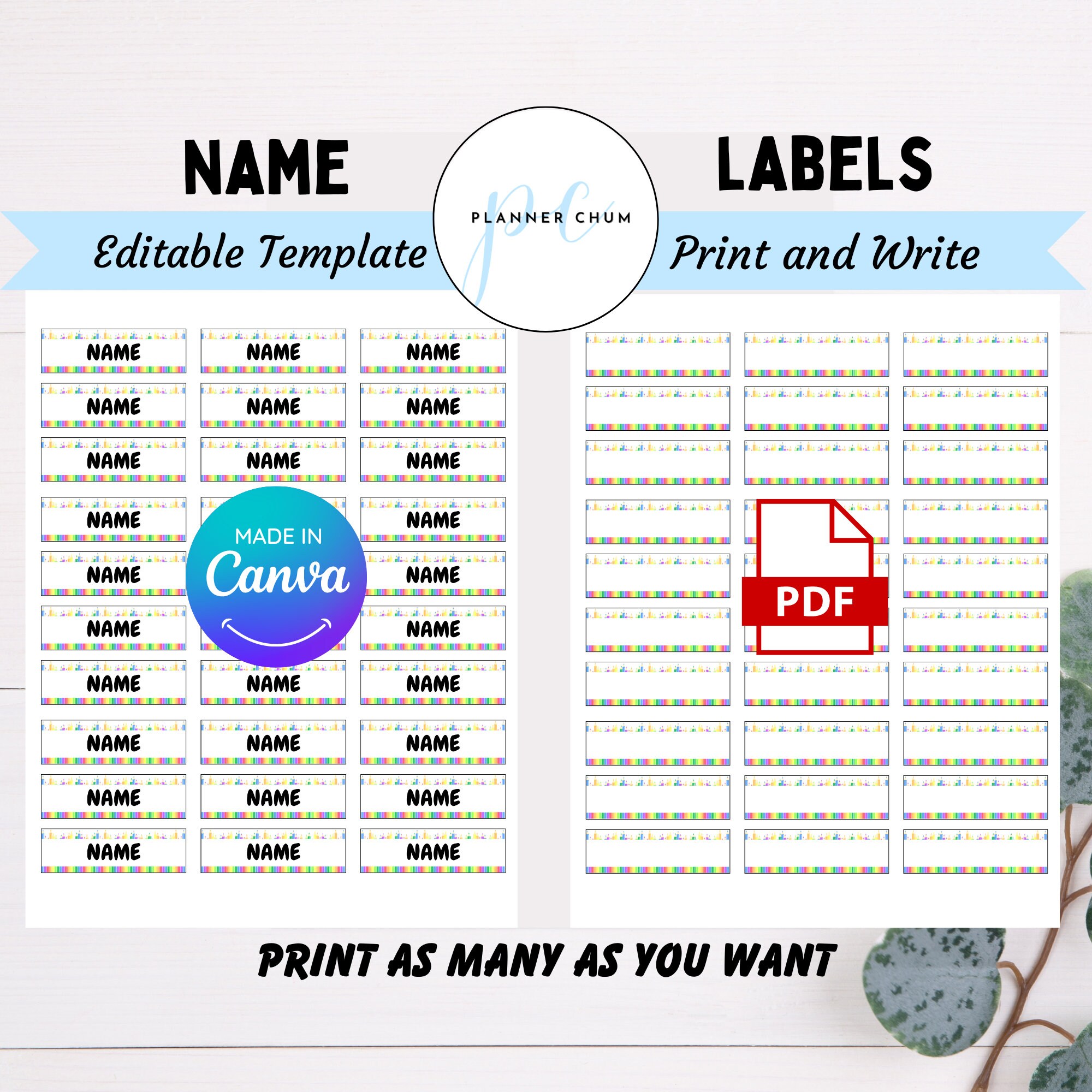 Editable School Labels, Printable Name Labels for School Supplies ...