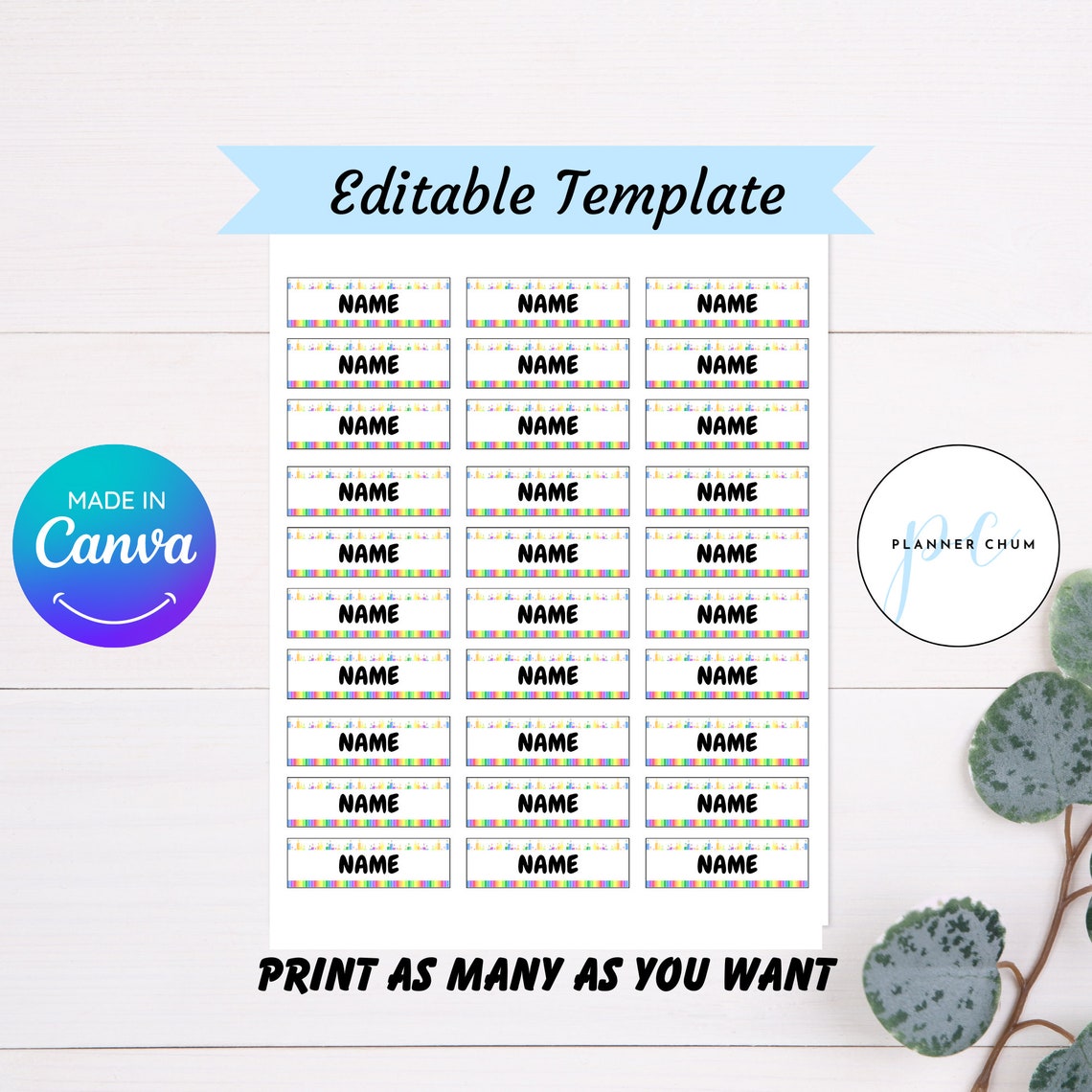 Editable School Labels, Printable Name Labels for School Supplies ...