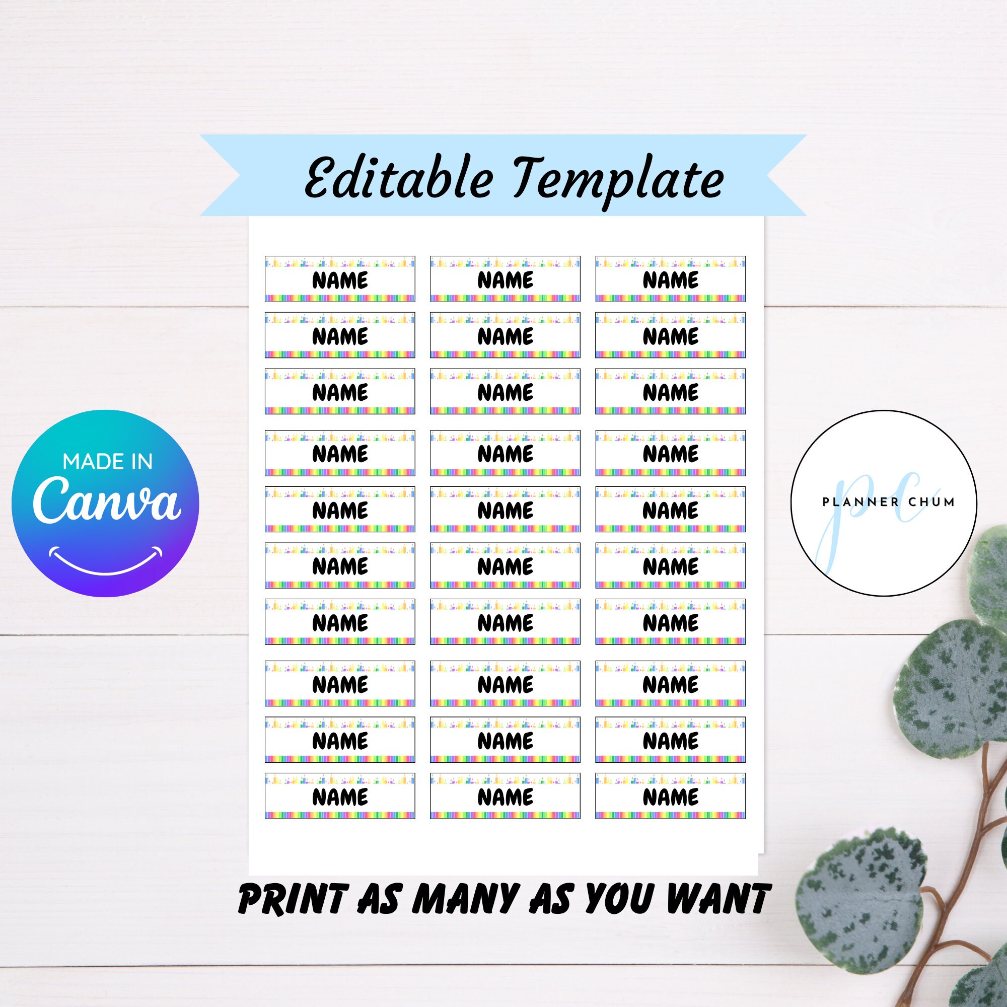 Editable School Labels, Printable Name Labels for School Supplies ...