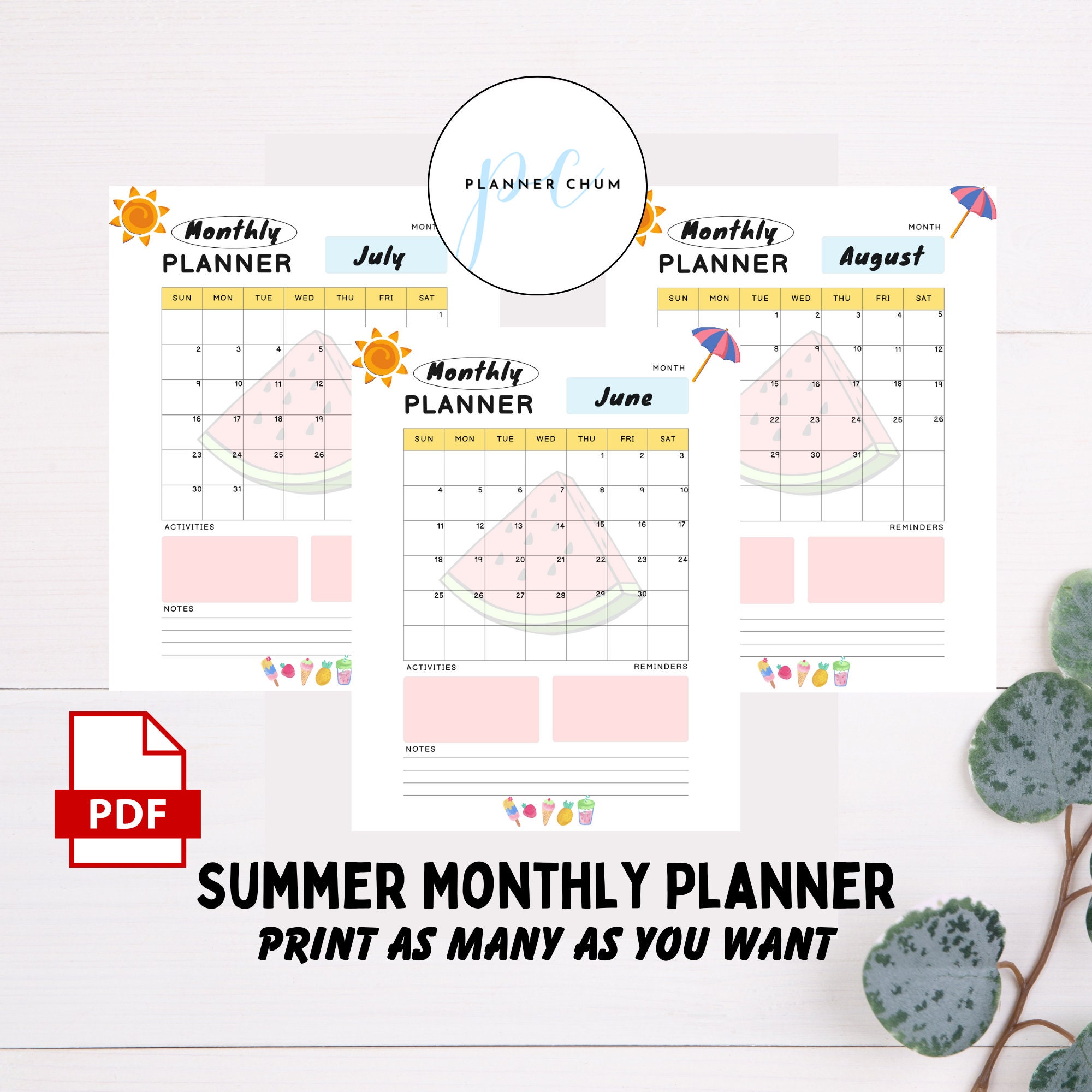 Printable Summer Planner for Kids 2023, Summer Weekly Planner, Reading ...