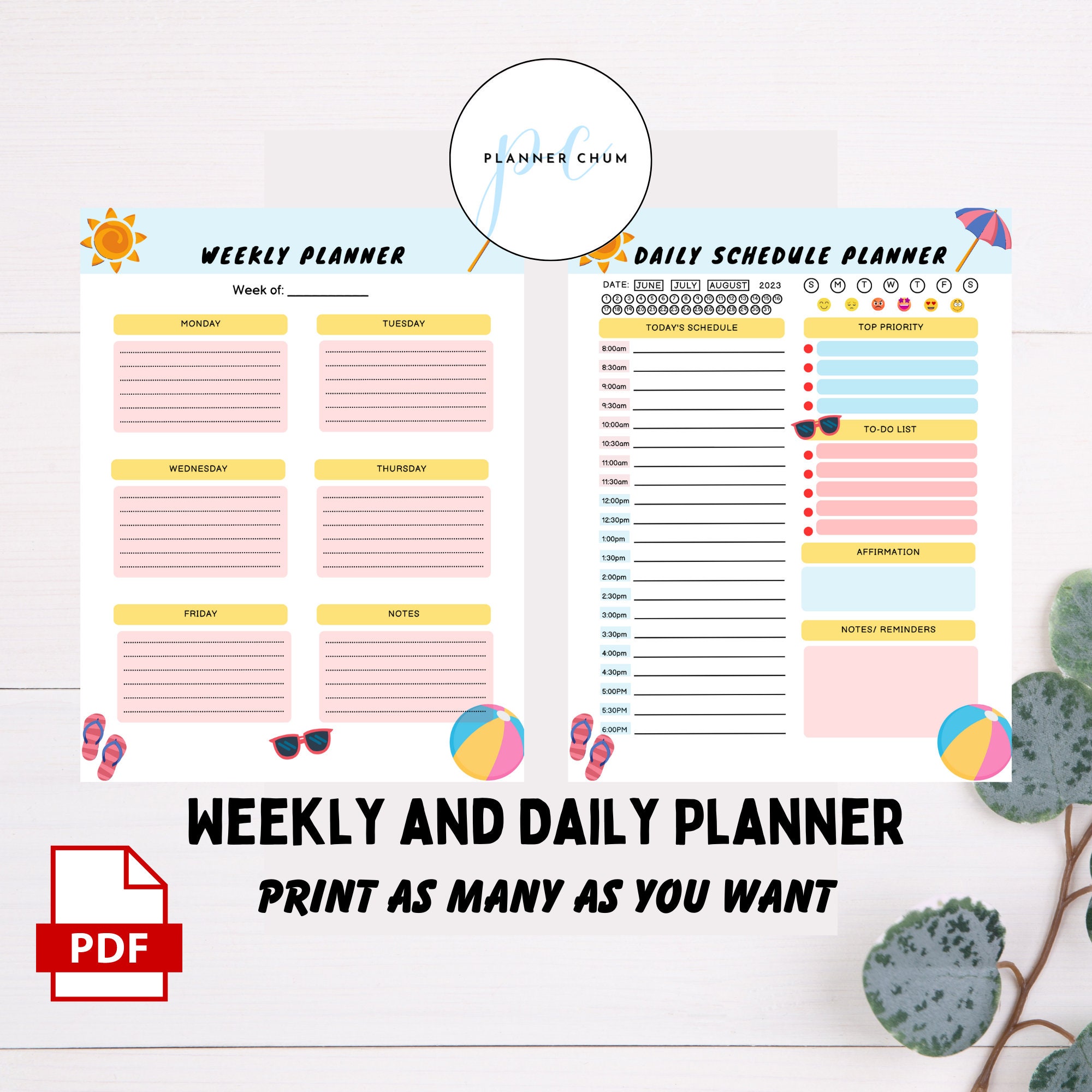 Printable Summer Planner for Kids 2023, Summer Weekly Planner, Reading ...