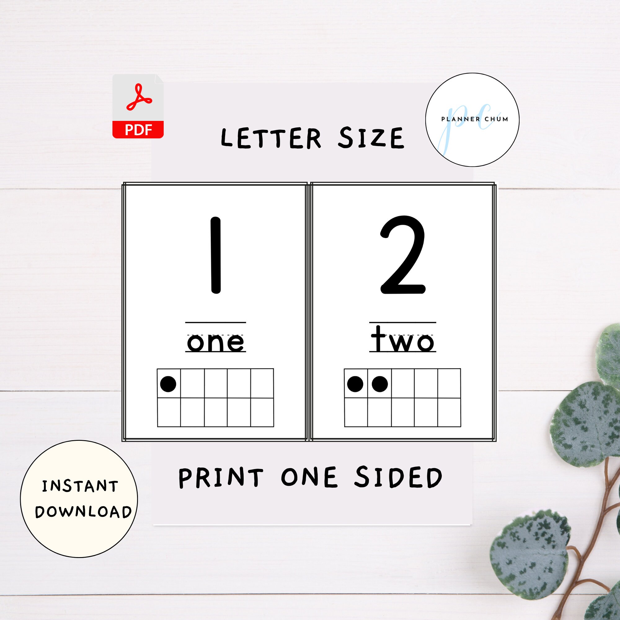 1-50 Number Flash Cards for Kids, Ten Frame Counting, Homeschool ...