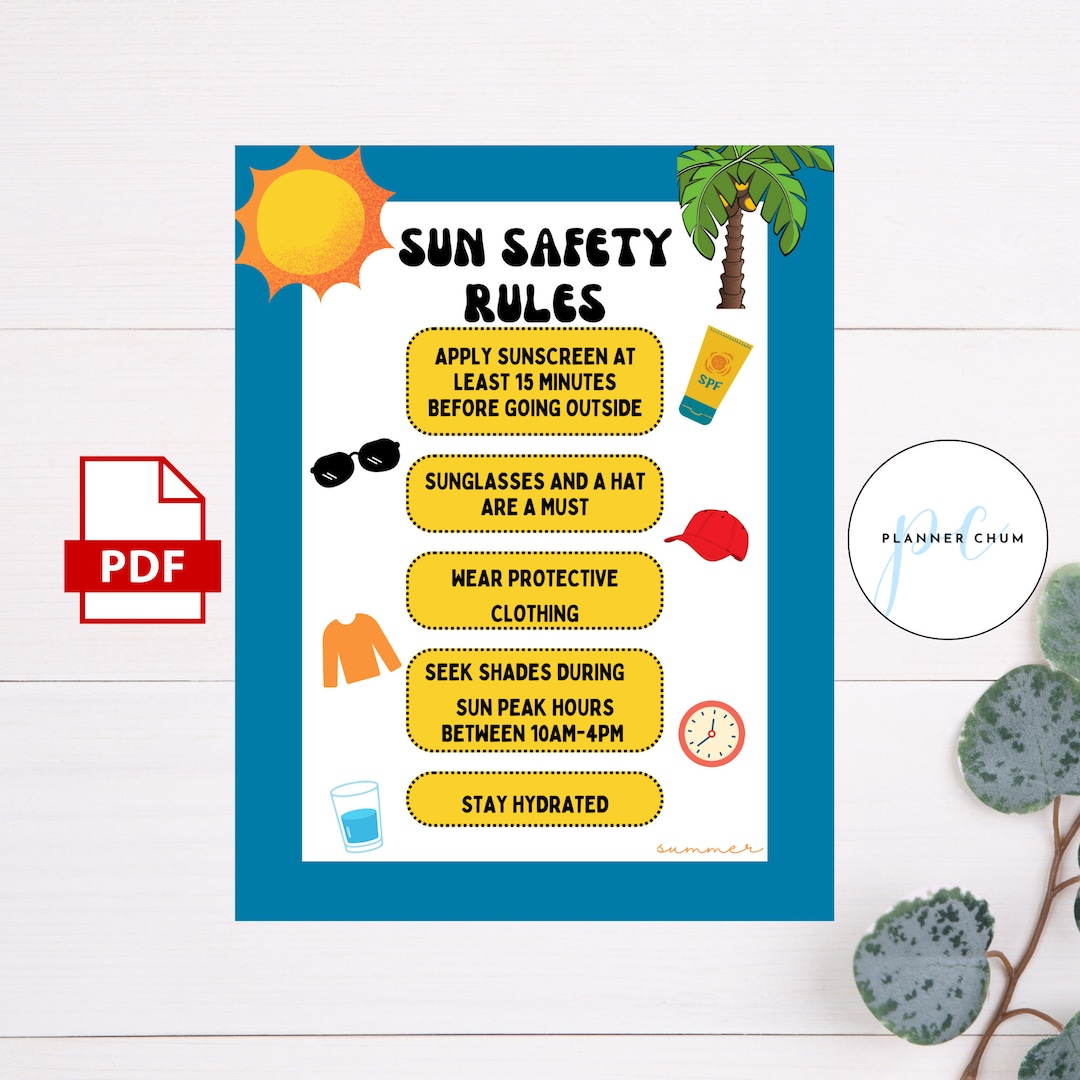 Summer Rules for Kids, Sun Safety Rules Poster, Popular Printables ...