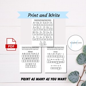 Printable Handwriting Worksheets, Alphabet Boxed Letters, Letter ...