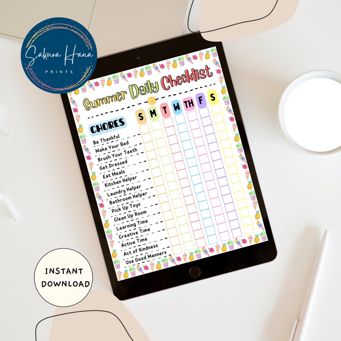 Summer Daily Checklist for Kids to Do List Printable Chore | Etsy