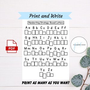 Printable Handwriting Worksheets, Alphabet Boxed Letters, Letter ...