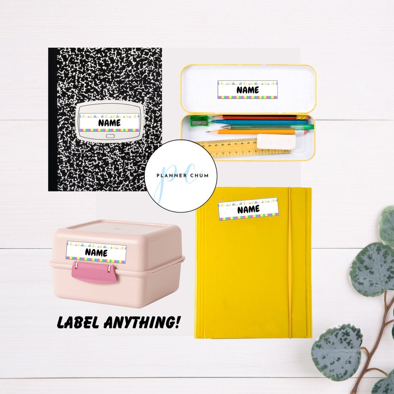 Editable School Labels, Printable Name Labels for School Supplies ...