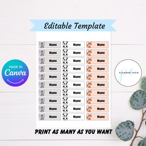 Animals Editable School Labels, Printable Name Labels, Back to School ...