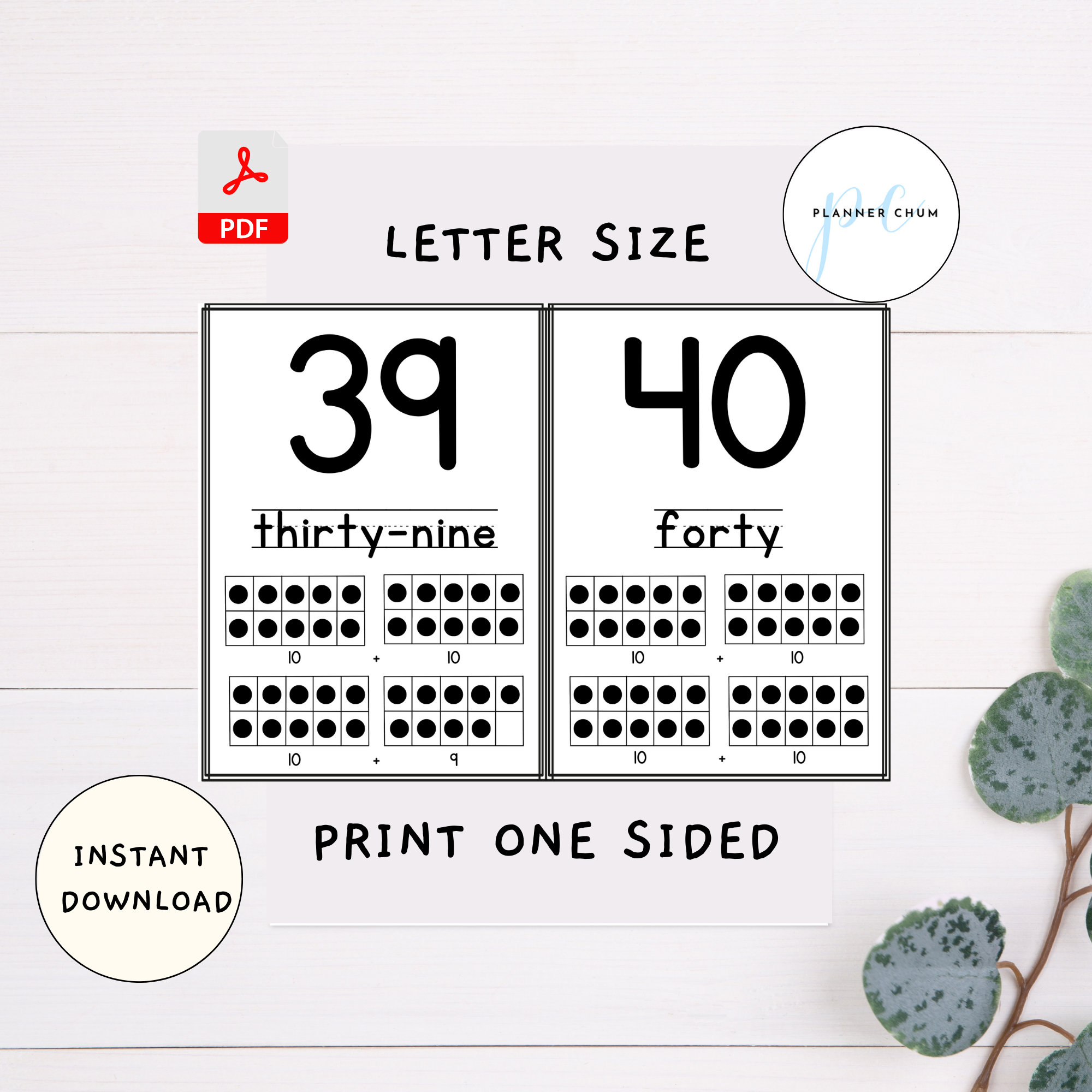 1-50 Number Flash Cards for Kids, Ten Frame Counting, Homeschool ...