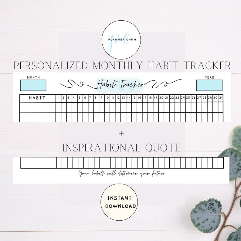 Personalized Monthly Habit Tracker, Goals Year, ADHD Planner, Behavior ...
