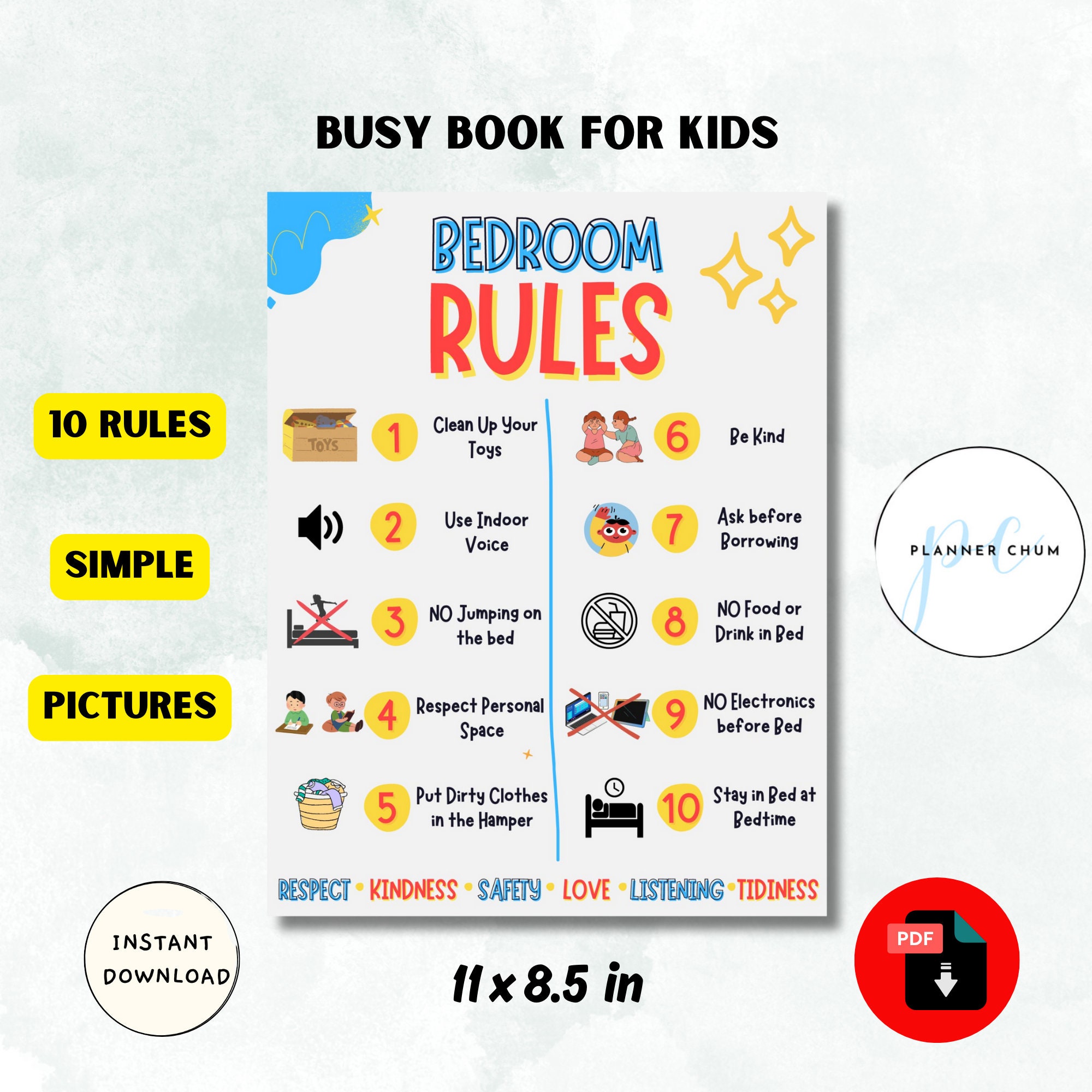 Kids Bedroom Rules Poster: Playroom Decor (digital Download) - Etsy