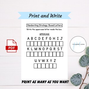 Printable Handwriting Worksheets, Alphabet Boxed Letters, Letter ...