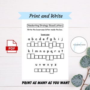 Printable Handwriting Worksheets, Alphabet Boxed Letters, Letter ...
