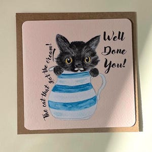 Well Done Card | Cute Kitten Card | Cute Cat Card | Congrats Card - Etsy