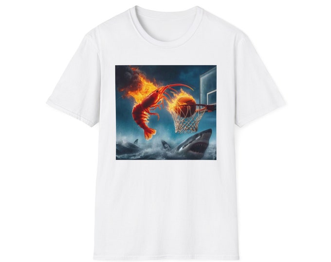 AI Shrimp Dunking on Shark | Funny AI Image Marine Biologist Shirt Gift ...