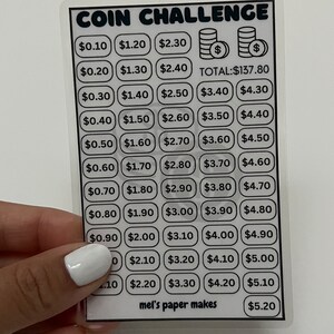 Coin Savings Challenge Tracker 26 or 52 Boxes to Save 70.20 or 275.6 ...