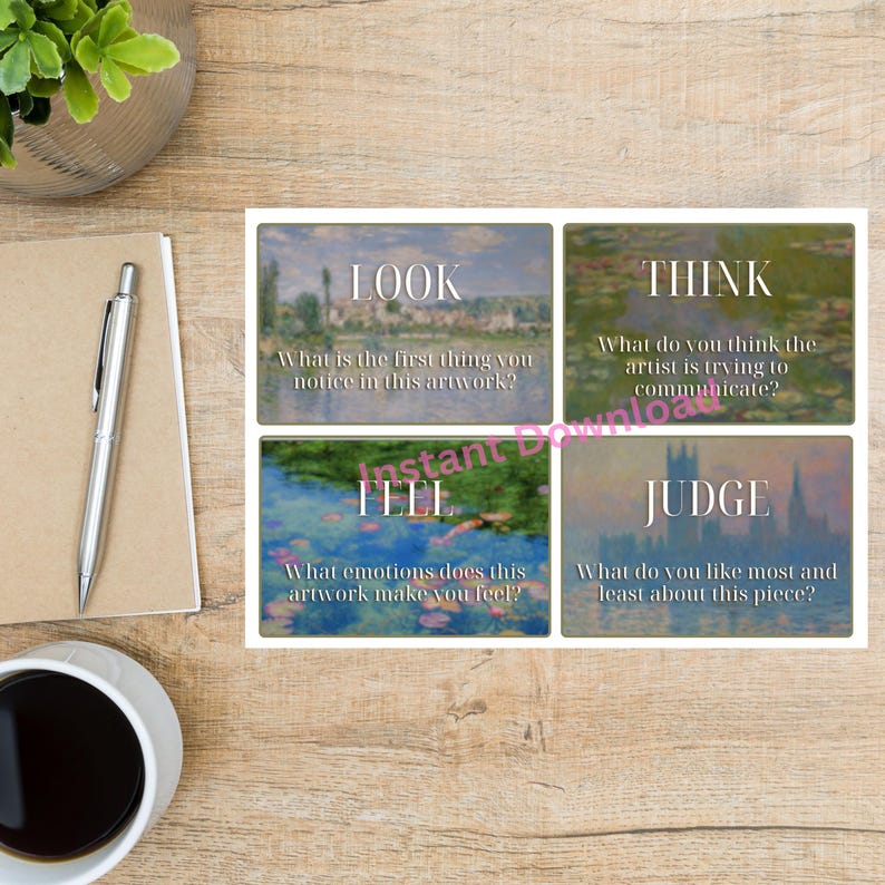 Art Critique Flashcards | Look Think Feel Judge Questions | Digital ...