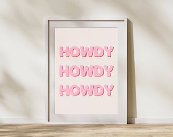 Howdy Print, Western Wall Decor, Howdy Wall Art, Western Print ...