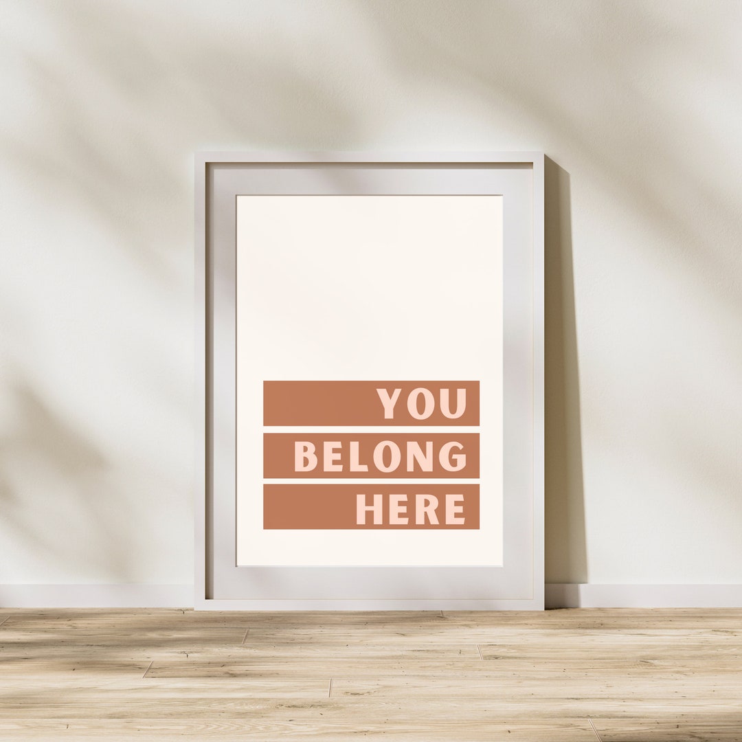 You Belong Here, Classroom Poster, Inspirational Print, Digital ...
