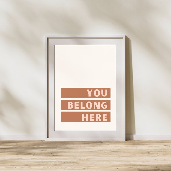 You Belong Here Classroom Poster Inspirational Print | Etsy