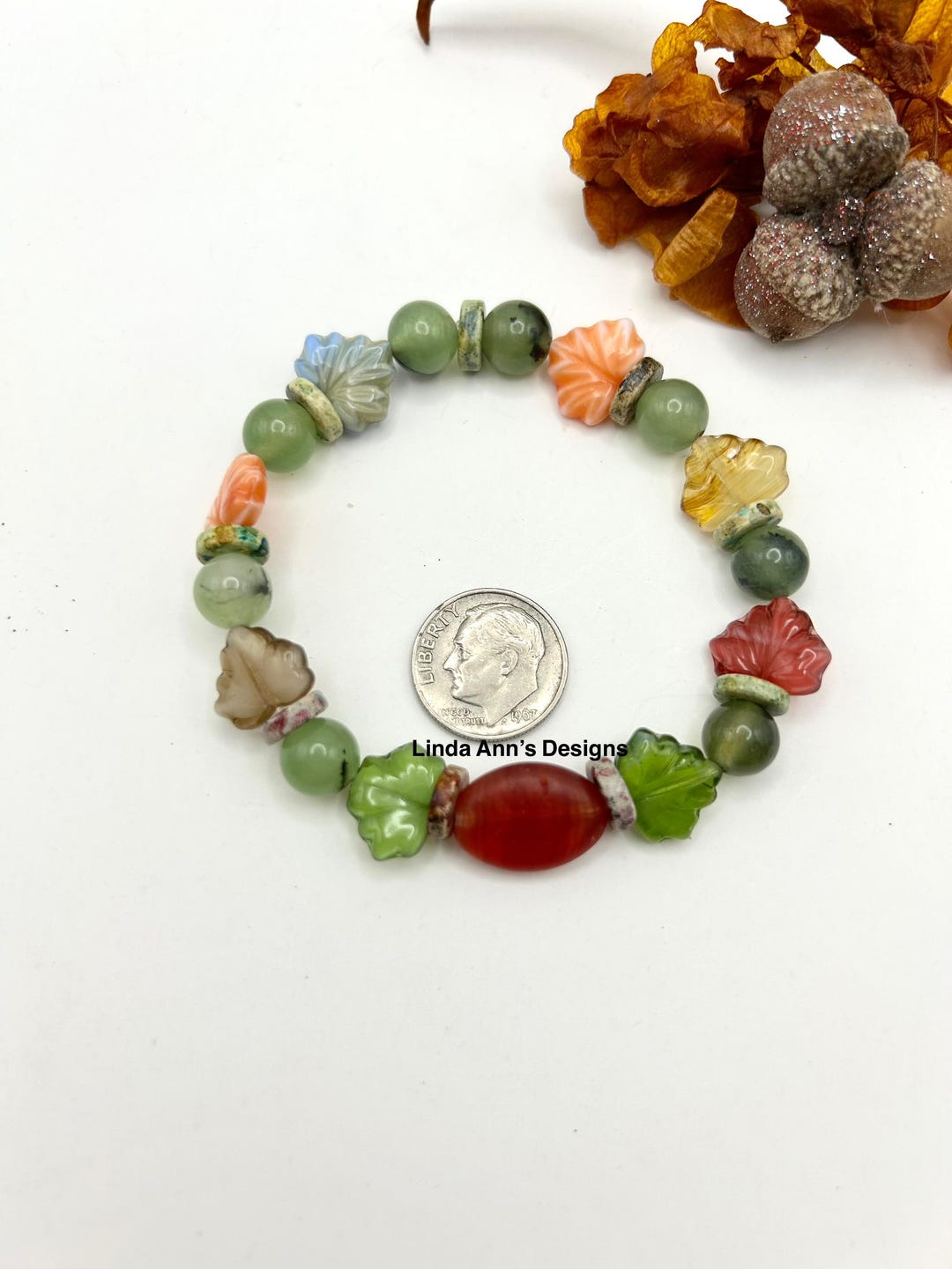 Maple Leaves Autumn Colors Stretch Bracelet - Etsy