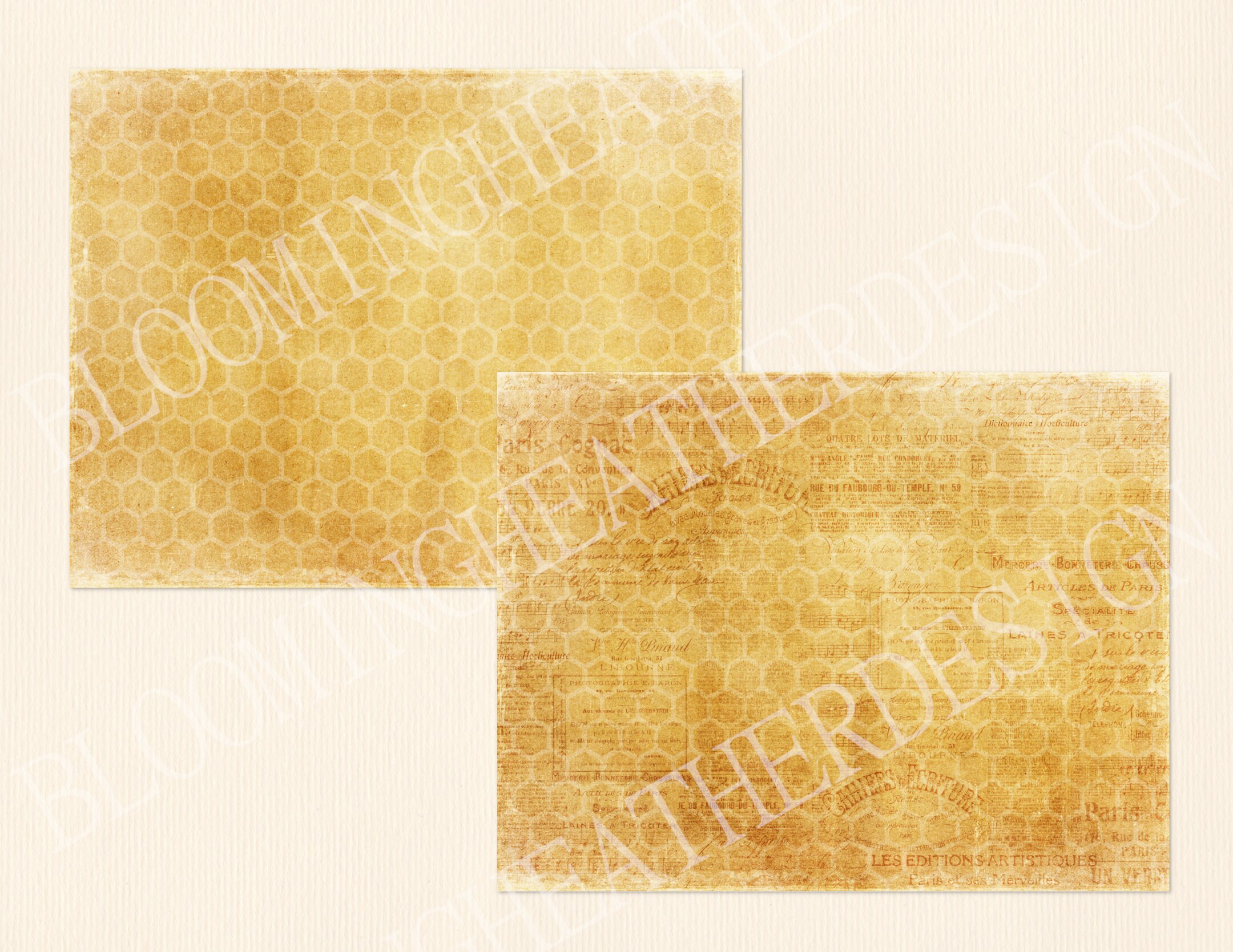 Honeycomb Collage Junk Journal Pages DIGITAL Paper Pack, 8 Printable ...