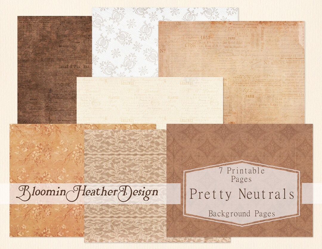 Pretty Neutrals DIGITAL Journal Pages, Background Journal Papers ...