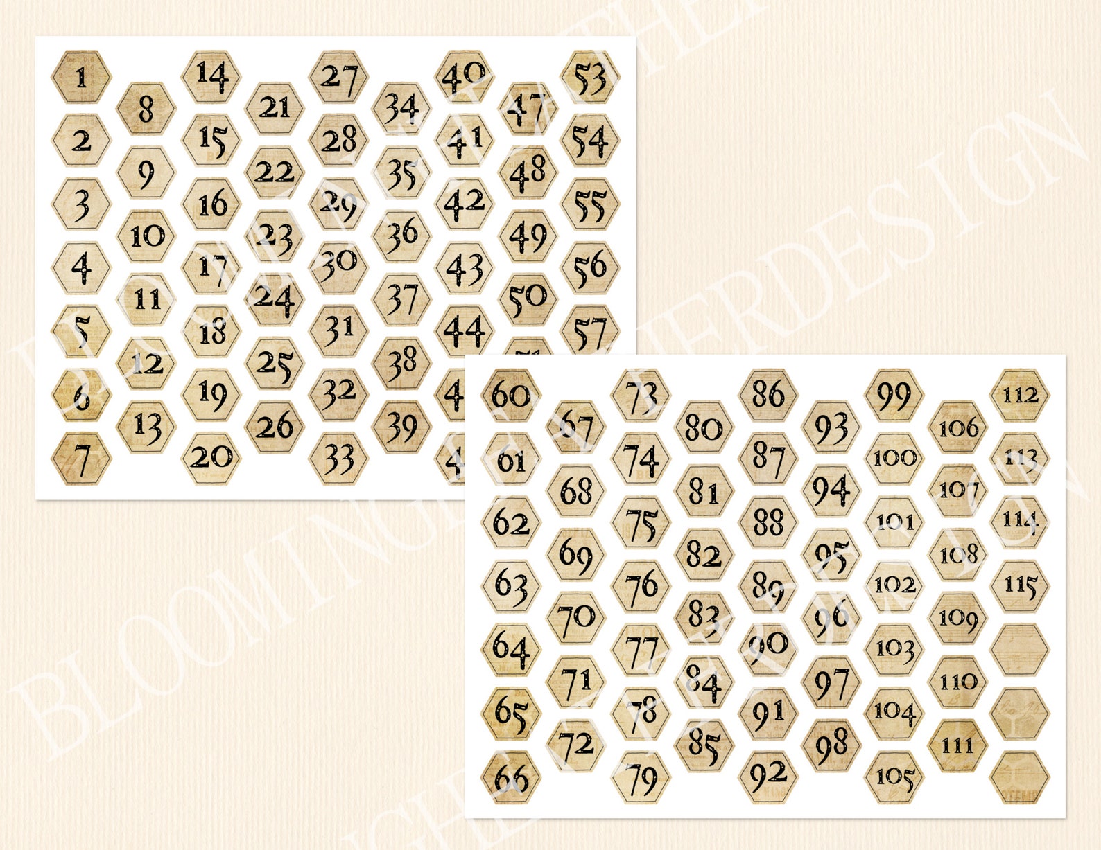 Honeycomb Numbers and Words DIGITAL Pages, Bee Crafting and Junk ...