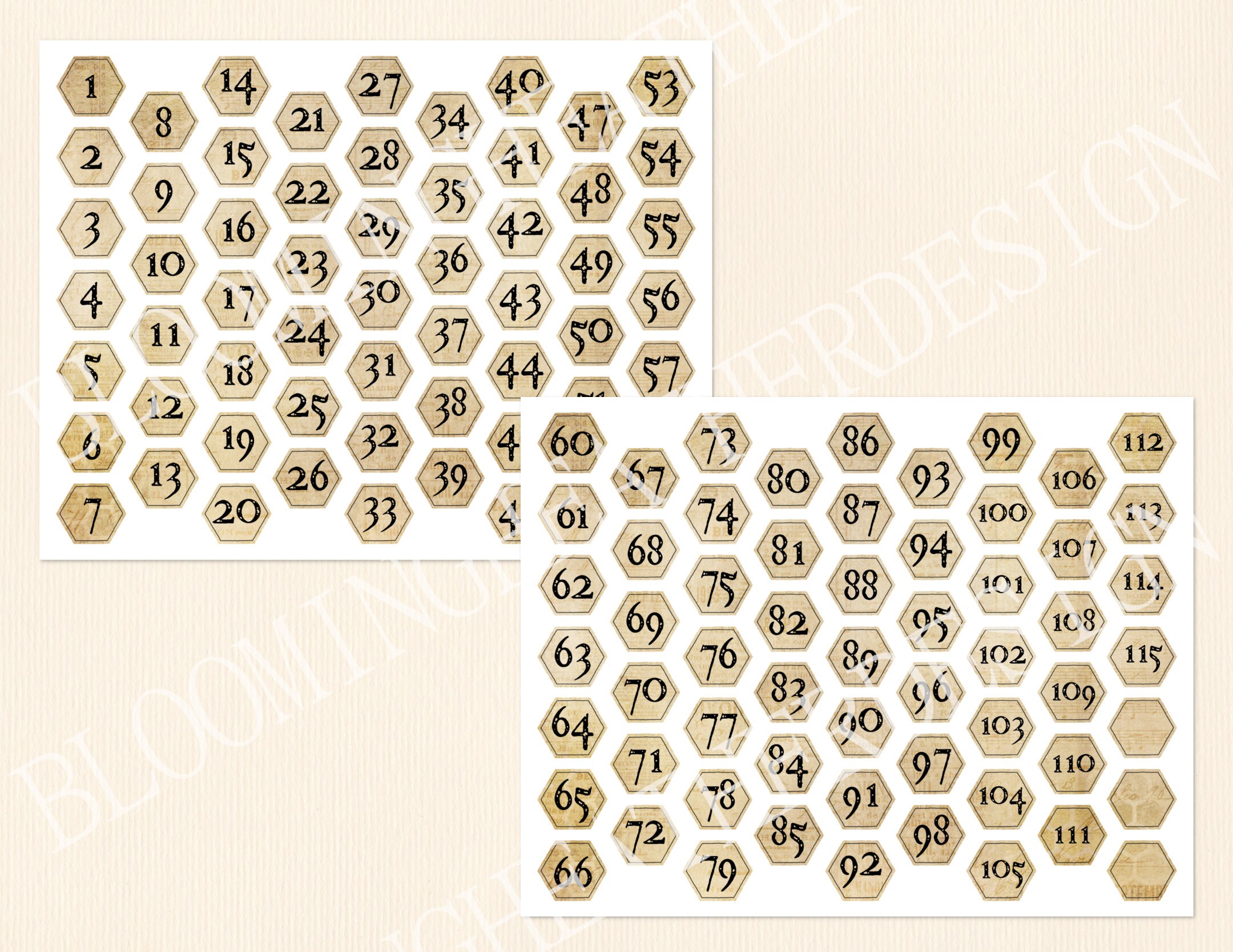 Honeycomb Numbers and Words DIGITAL Pages, Bee Crafting and Junk ...