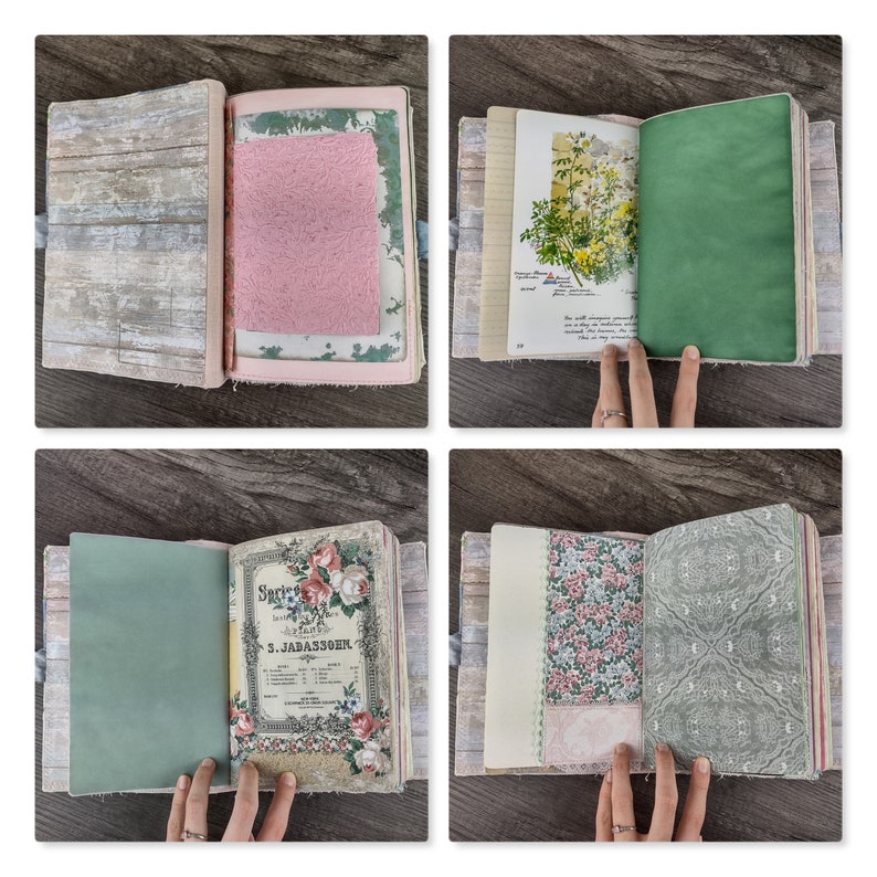Handmade Rose Themed Junk Journal Lightly Embellished Writing - Etsy