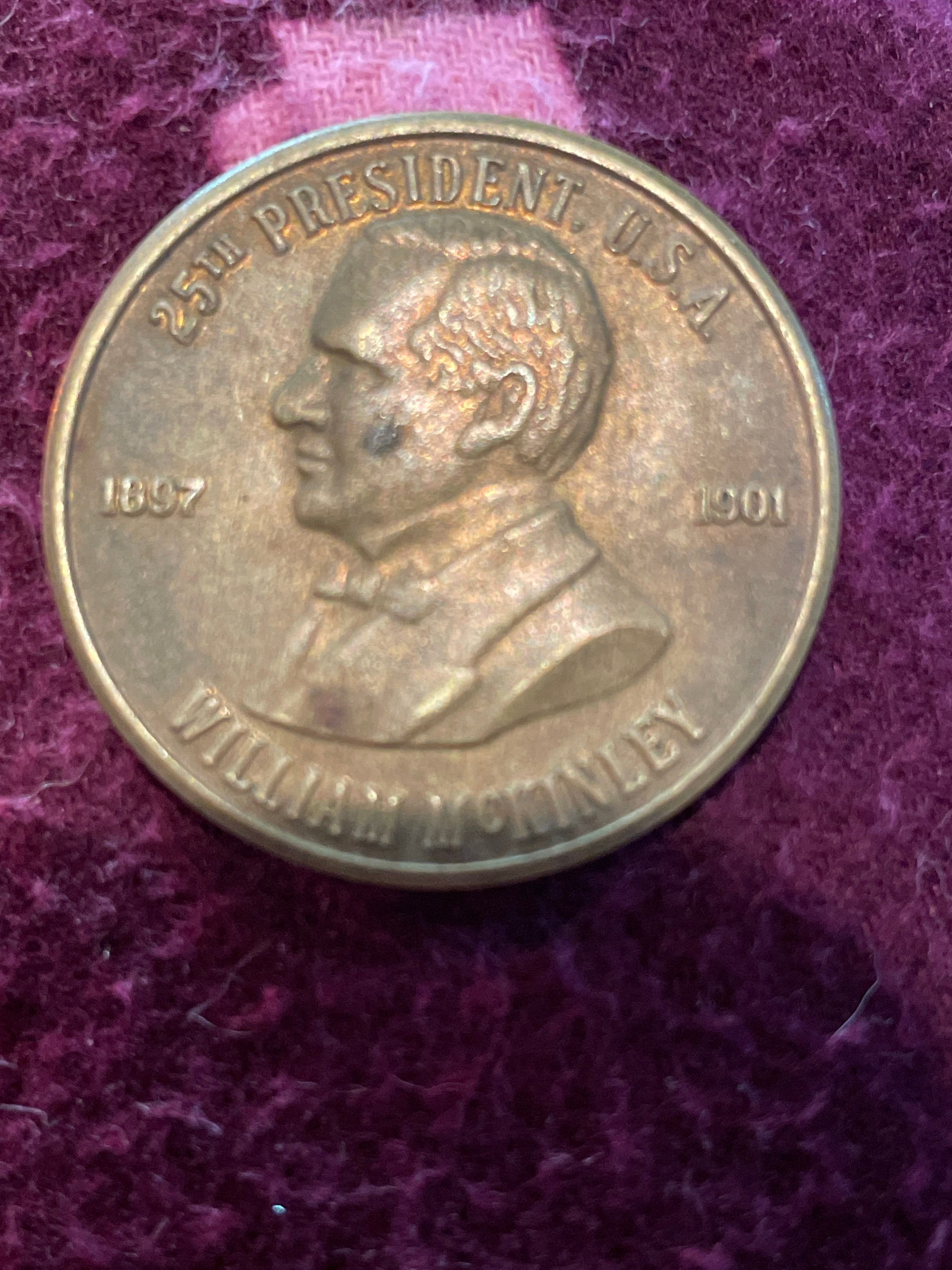 1897-1901 “little Mack” William Mckinley Assassinated Comm Coin 25th ...