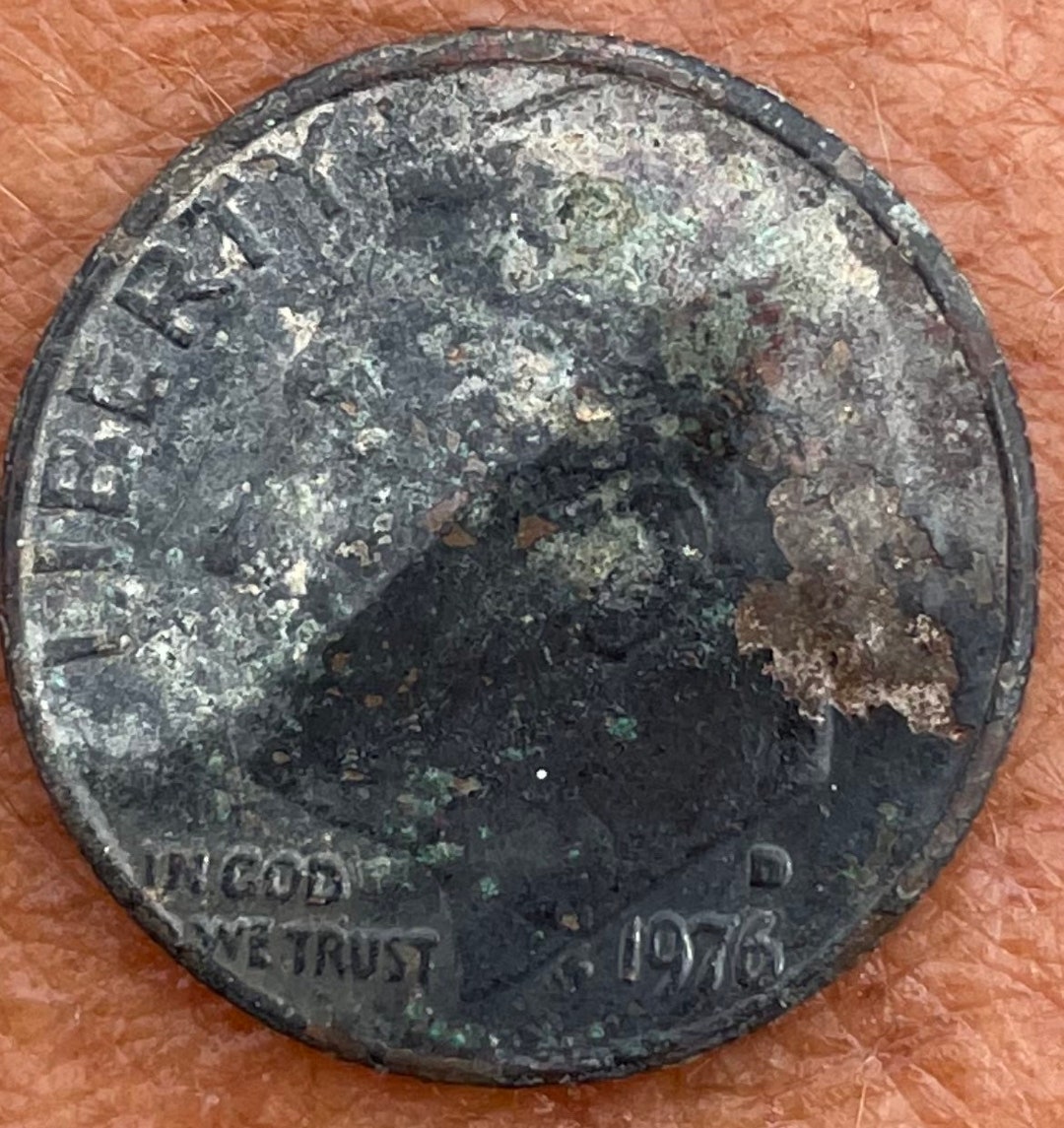 1976 D Dime Rare W in We Touching the Rim. It’s in Poor Shape but ...