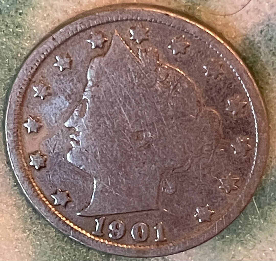 1901 V Cent the Color is Silver - Etsy