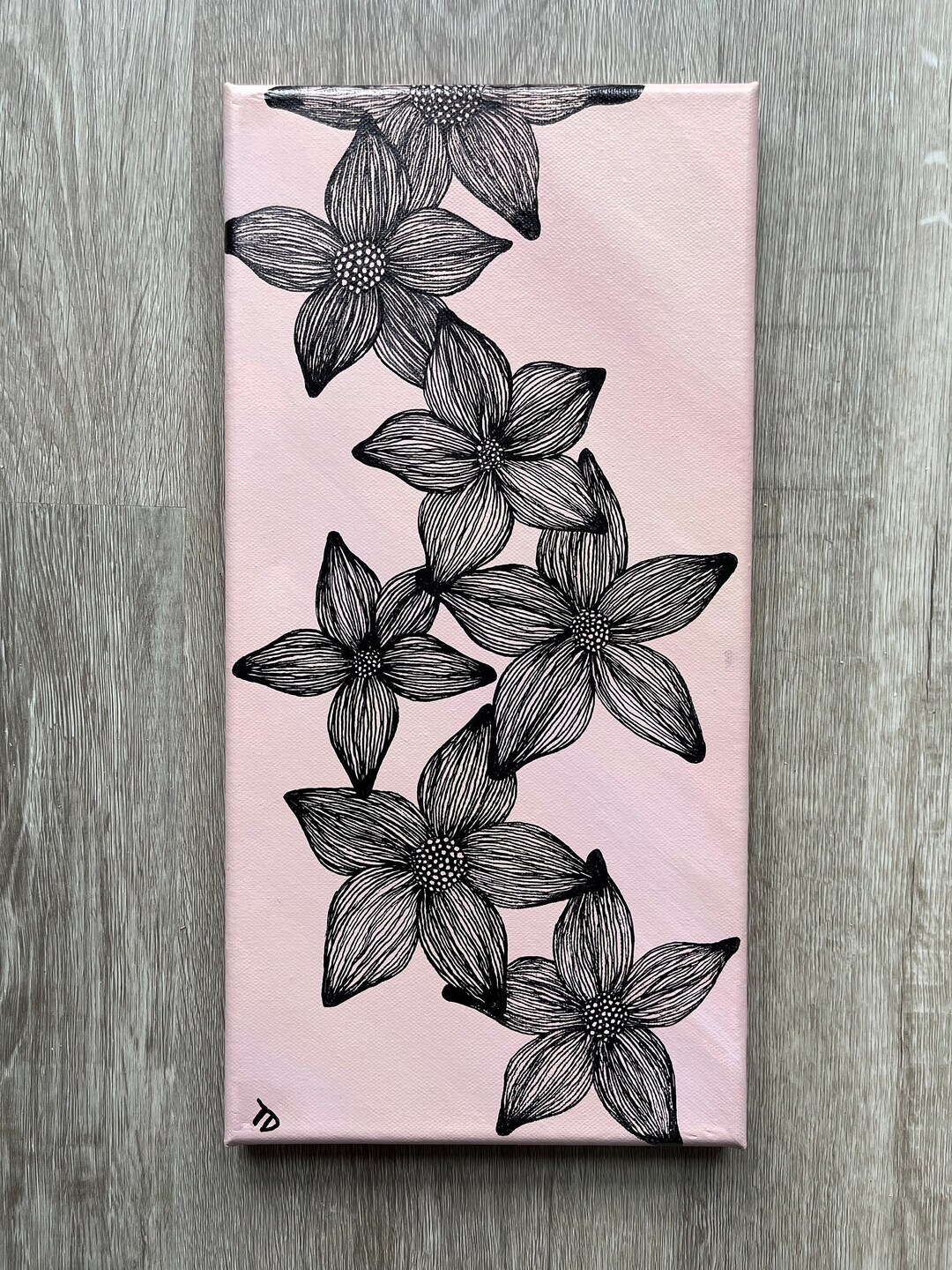 Hand Painted & Drawn Floral Wall Art - Etsy