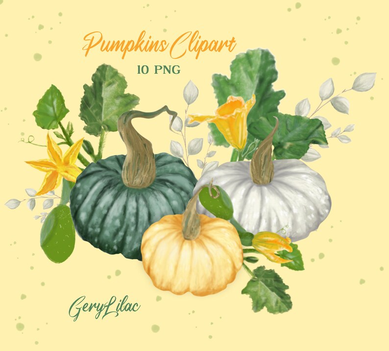 Watercolor Pumpkin Clipart, Fall Clipart, PUMPKIN - Etsy