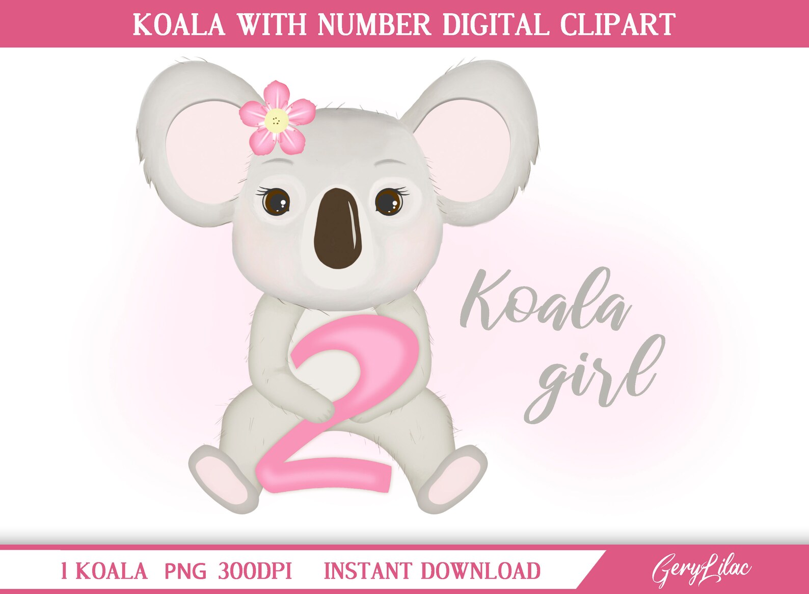 Number Clipart, Koala Clipart, Number 2 Clipart, Koala Girl, Koala ...