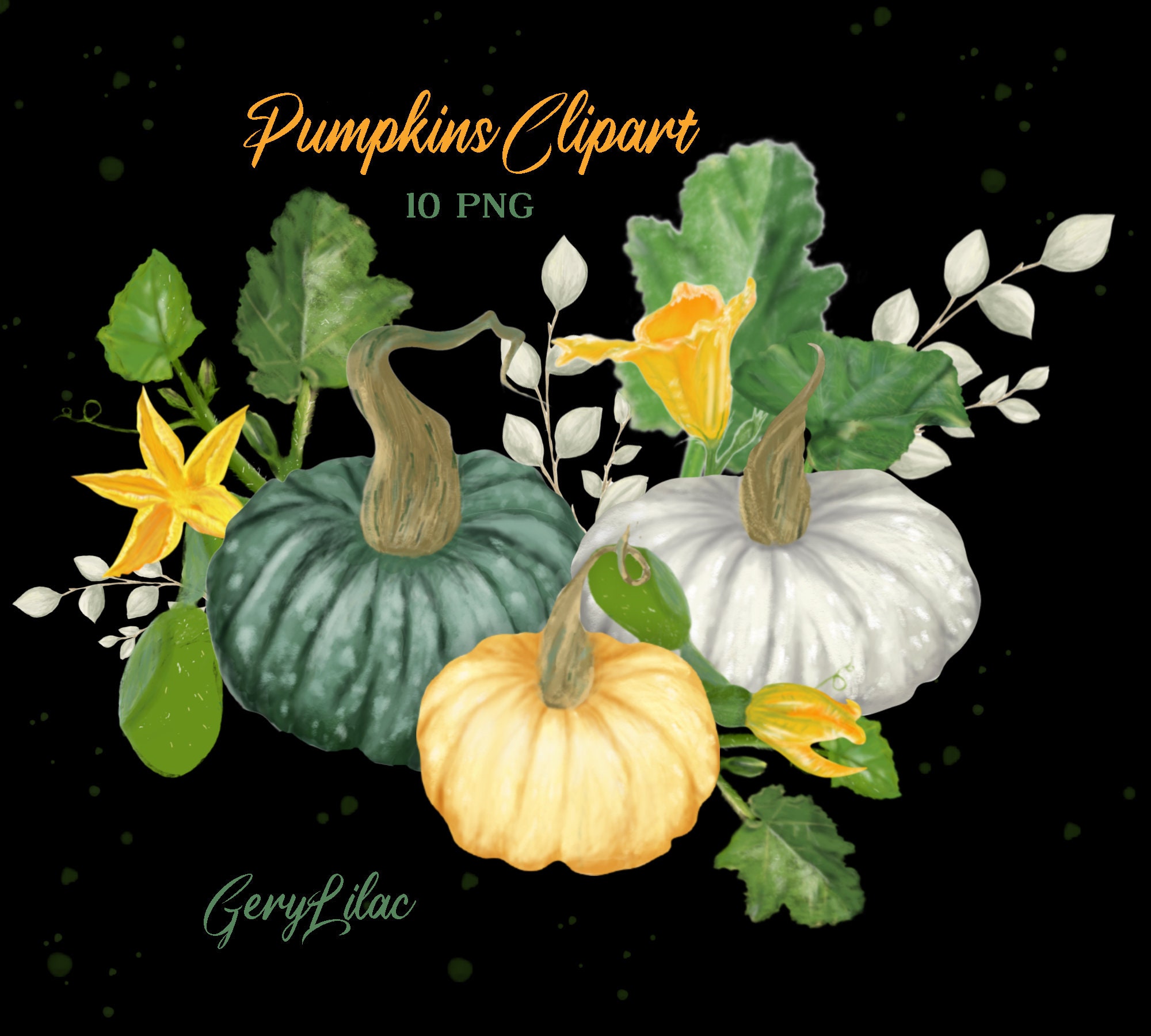 Watercolor Pumpkin Clipart, Fall Clipart, PUMPKIN - Etsy