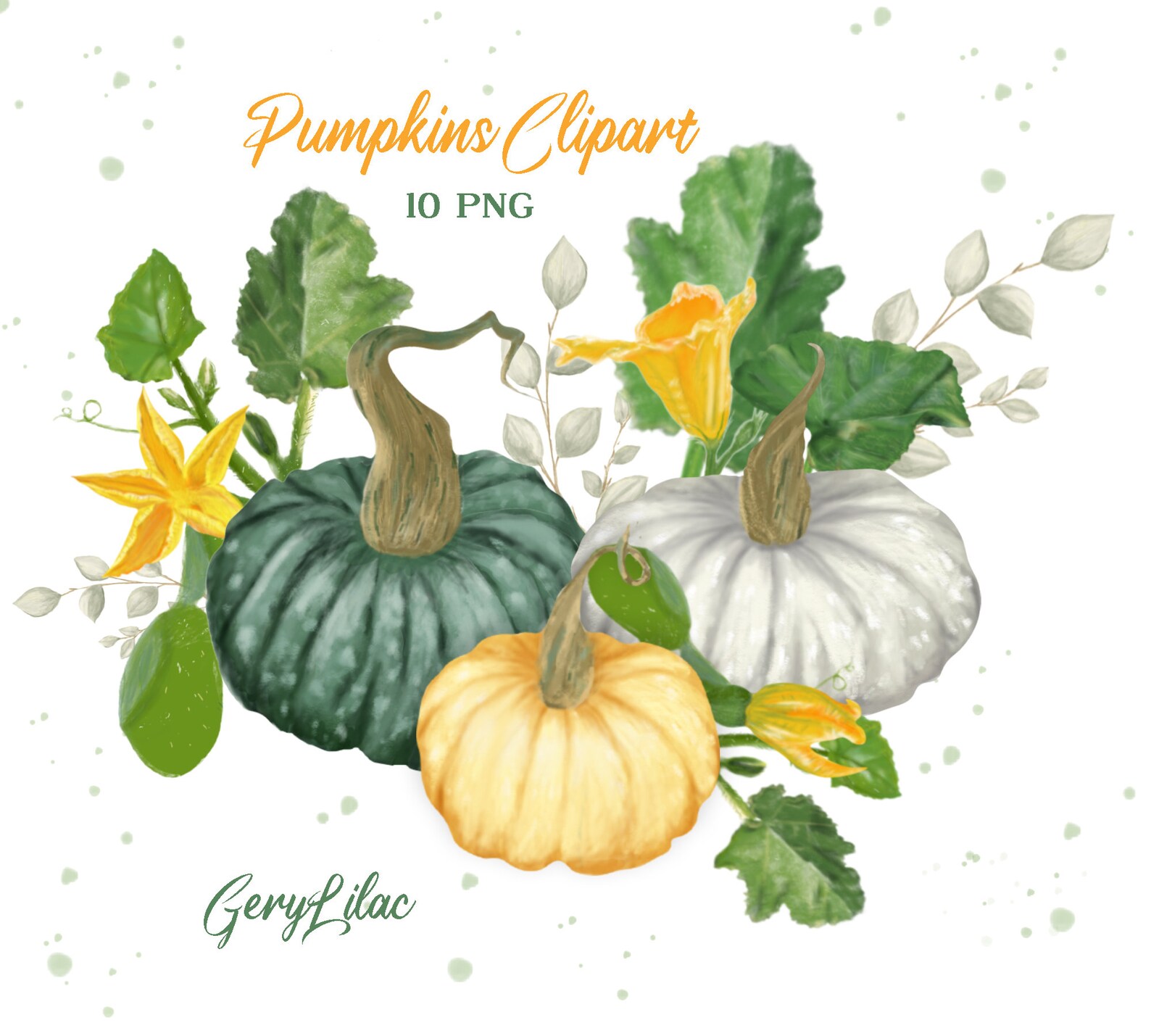 Watercolor Pumpkin Clipart, Fall Clipart, PUMPKIN - Etsy