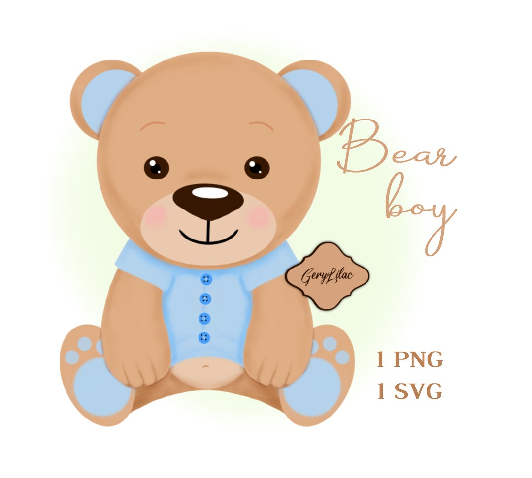 Blue Watercolor Teddy Bear Clipart - Perfect for Scrapbooking, Crafts ...
