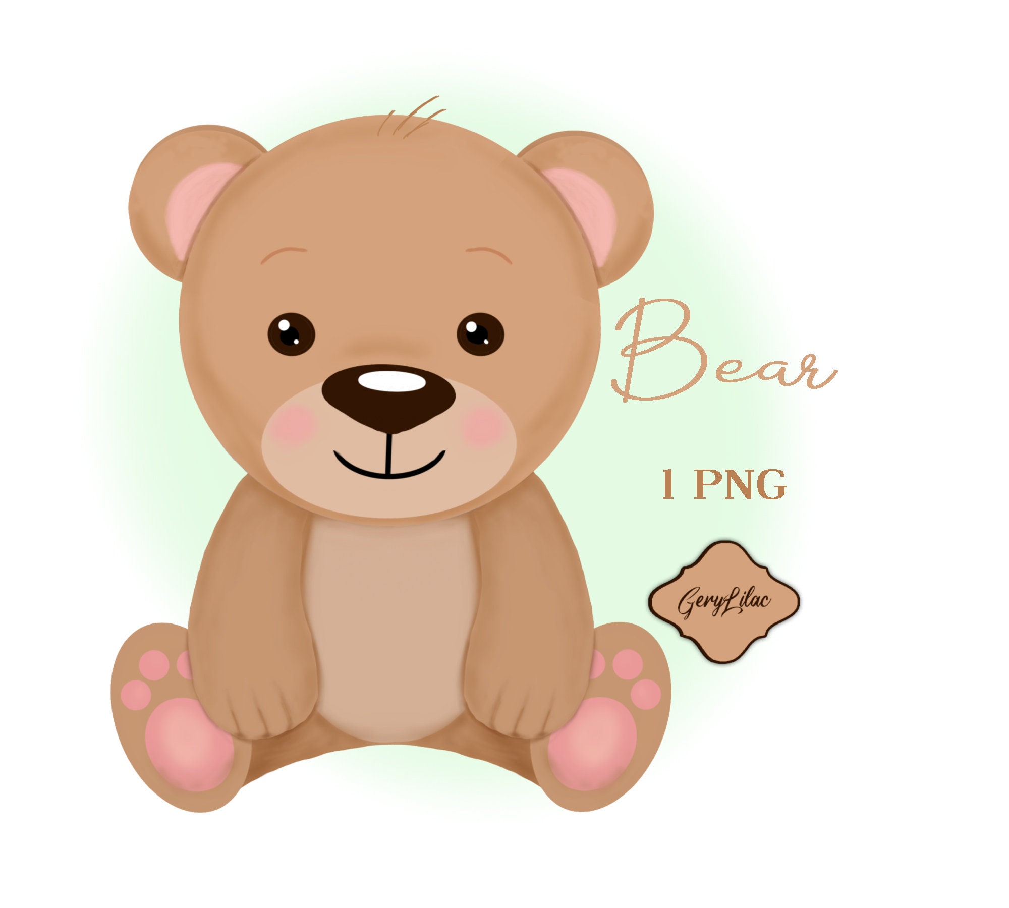 Teddy Bear Clipart, Teddy Bear Pattern, Bear PNG, Onedrawingdigital - Etsy