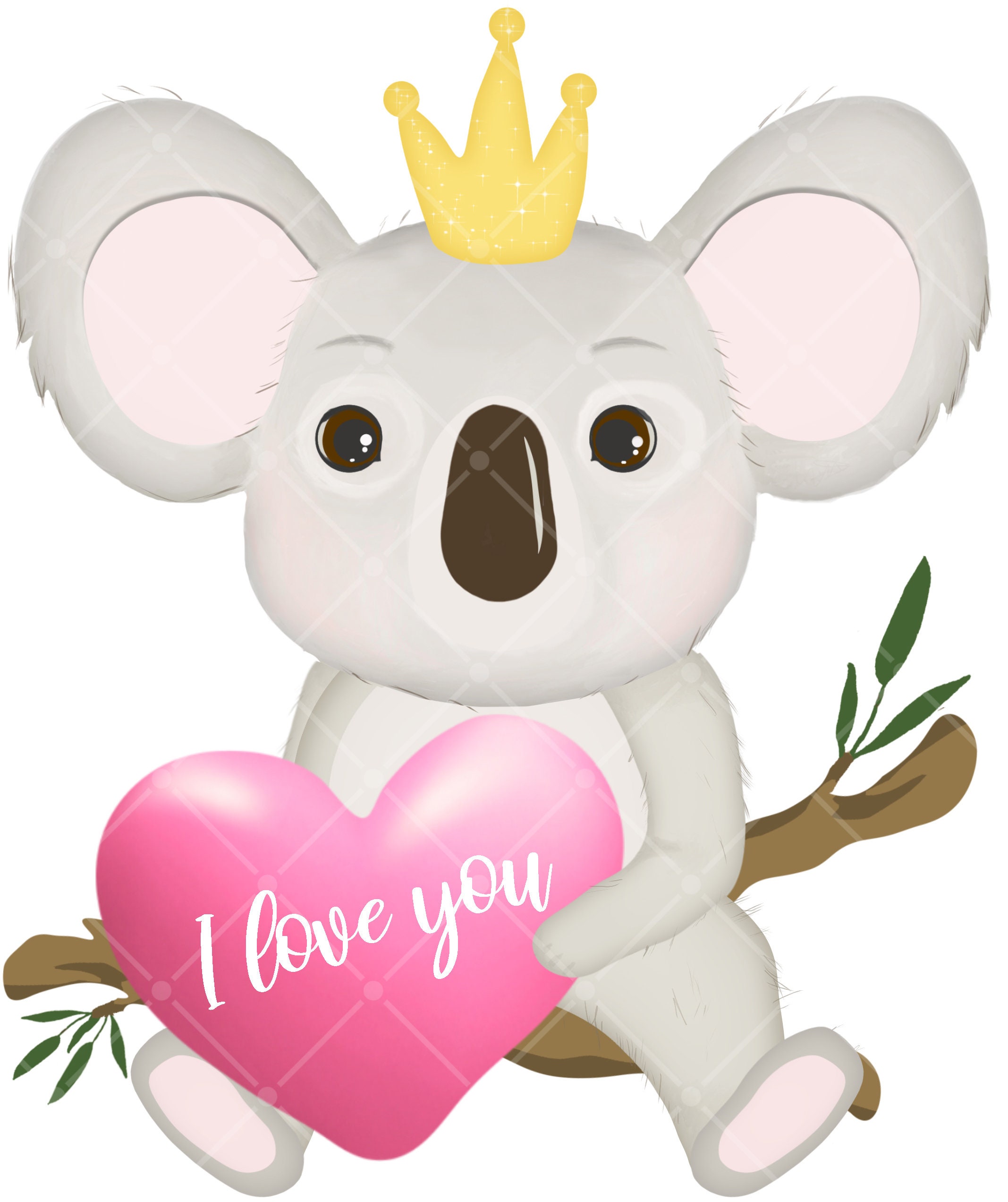 Valentines Day Koala, Koala Clipart, Koala Party Decoration, Instant ...
