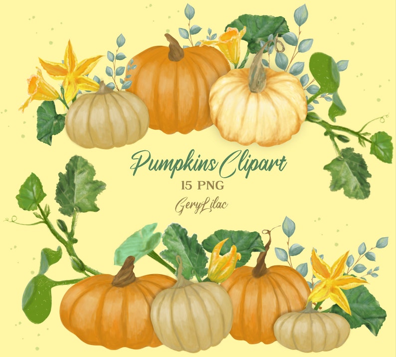 Watercolor Pumpkin Clipart Fall Clipart Thanksgiving Png - Etsy