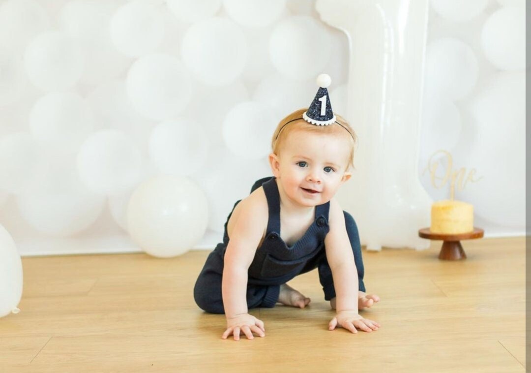 Boy First Birthday Party Hat, Birthday Party Hat, Navy Blue Party Hat ...
