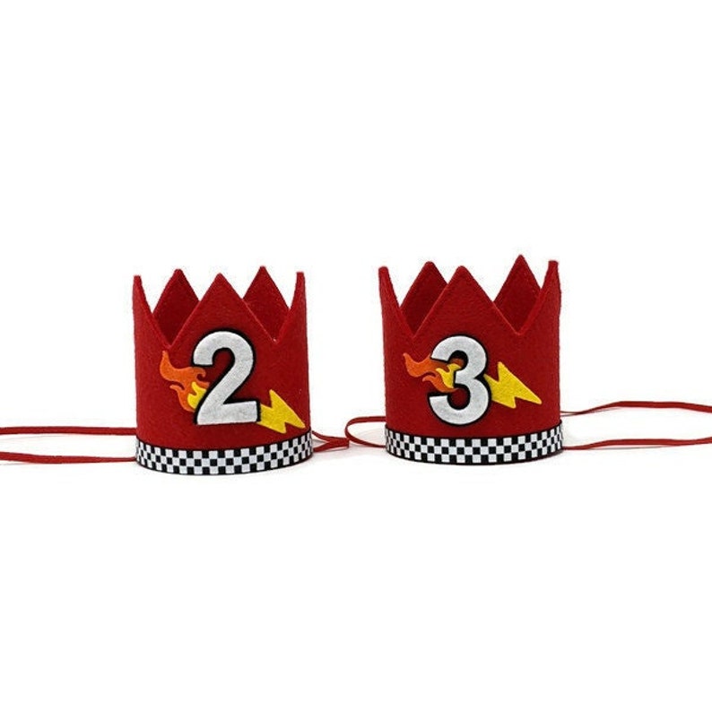 Lightning Mcqueen Felt Birthday Crown, Race Car Party Hat - Etsy