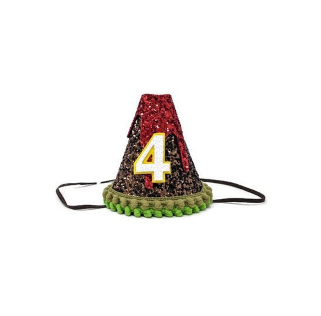 Volcano Birthday Hat, Dinosaur Birthday Party, Island Birthday, Little ...