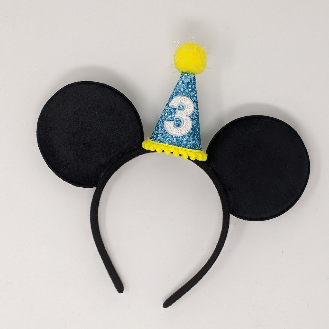 Boy Mouse Ears, Birthday Boy Mouse Ears, Birthday Ears, Black and Blue ...